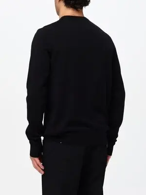 Fred Perry Crewneck Wool Blend Jumper With Ribbed Trims And Embroidered Logo - Black