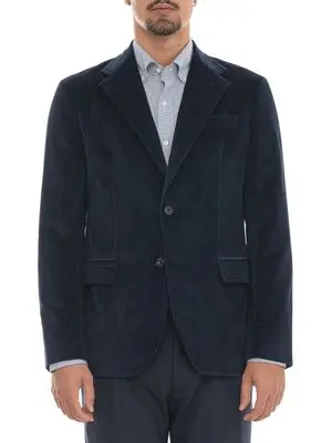 FAY Single-breasted Velvet Blazer With Two-button Closure - Blue
