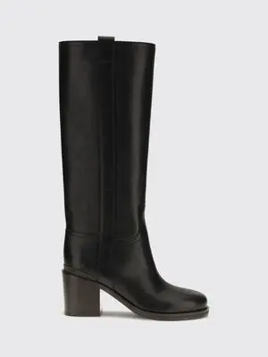 Brunello Cucinelli Smooth Calfskin Knee-high Boots With Medium Heel - Black