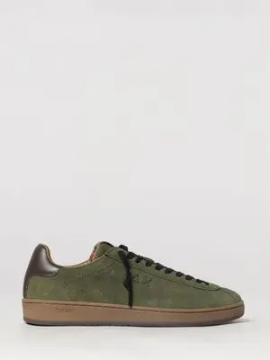 SUN 68 Low-top Suede Sneakers With Padded Ankle And Embossed Logo - Green