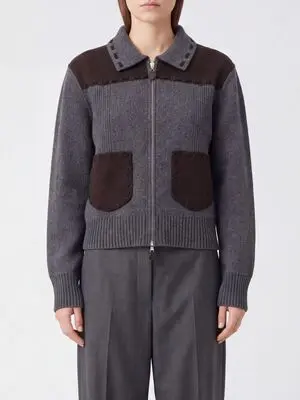 Guest In Residence Cashmere And Wool Zip Polo Cardigan - Grey