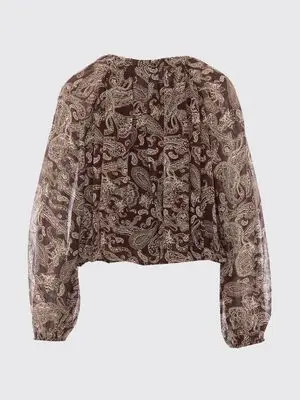 ELEH Paisley Print Rayon Blouse With Balloon Sleeves