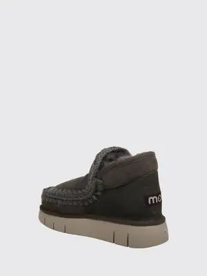 Mou Eskimo Bounce Suede Ankle Boots With Contrast Stitching