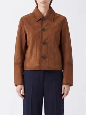 Zadig&Voltaire Lessa Suede Leather Shirt Jacket With Classic Collar