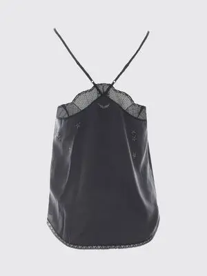 Zadig&Voltaire Crystal-embroidered Silk And Lace Evening Top