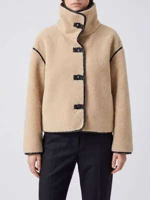 ELEH Single-breasted Short Coat In Technical Fabric With Funnel Neck