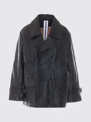 SWORD 6644 Double-breasted Relaxed Fit Leather Biker Jacket