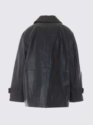 SWORD 6644 Double-breasted Relaxed Fit Leather Biker Jacket