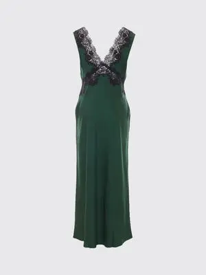 Rixo Viscose And Silk Satin Midi Slip Dress With Lace Inserts