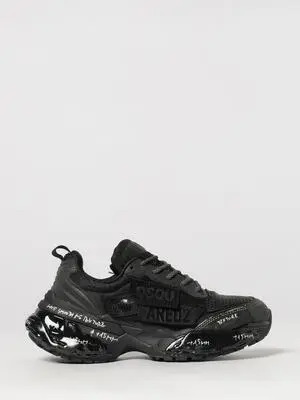 Dsquared2 Faster Low-top Sneakers With Slogan Print And Notched Sole - Black