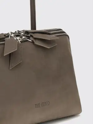 Attico Nubuck Shoulder Bag With Tubular Handle And Zip Closure