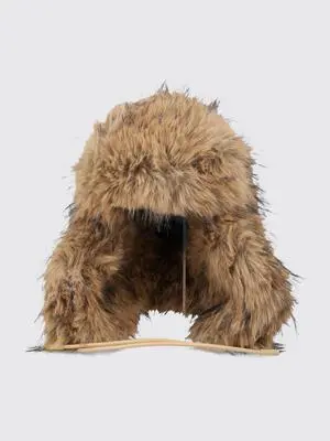 Goldbergh Bi Faux Fur Aviator Hat With Embroide Logo - Beige
