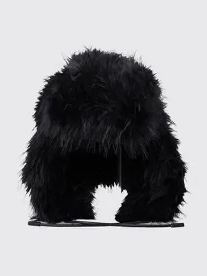 Goldbergh Bi Faux Fur Aviator Hat With Embroide Logo Black