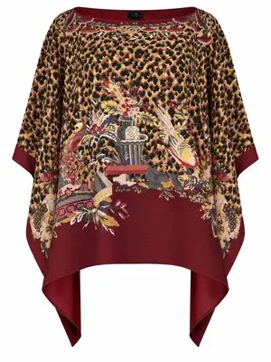 Etro Top Poncho Con Stampa - Multicolour