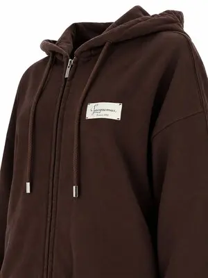 Jacquemus Felpa "corso" Con Cappuccio E Zip