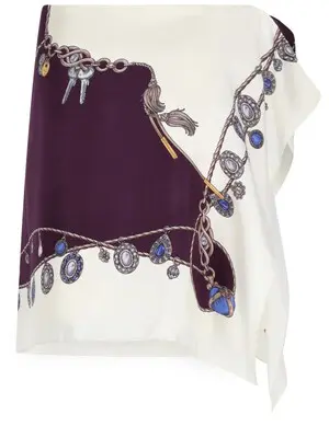 Versace Minigonna In Twill Di Seta