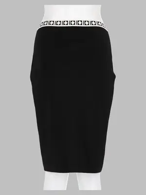 Versace Gonna Midi Jacquard Con Logo - Black