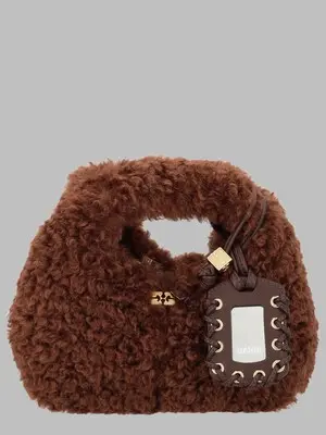GANNI Borsa Mini Hobo In Faux Fur