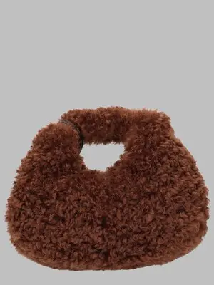 GANNI Borsa Mini Hobo In Faux Fur