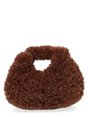 GANNI Borsa Mini Hobo In Faux Fur