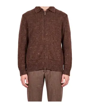 Eleventy Zip-up Flecked Sweater