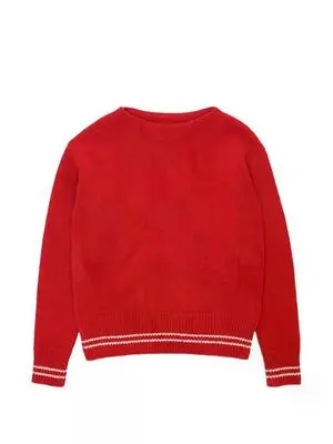 FORTELA Stripe-trim Wool Sweater - Red