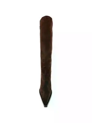Moschino Suede Heeled Knee-high Boots