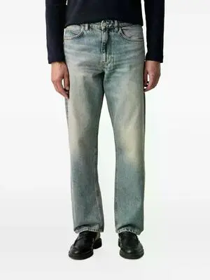 Sisley Washed-effect Wide-leg Jeans - Blue