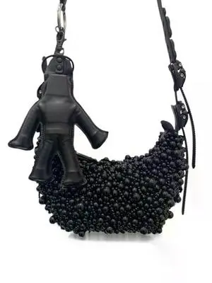 INNERRAUM Beaded-embellished Robot-charm Shoulder Bag