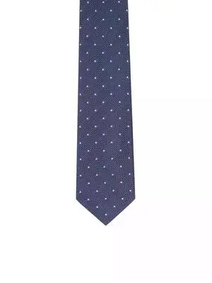 PERSONALITY Micro-polka Dot Silk Tie - Blue