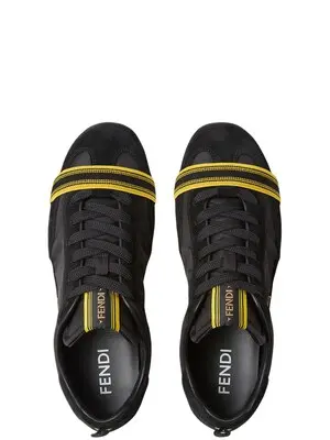 Fendi Wrap Suede And Fabric Low-top Trainers