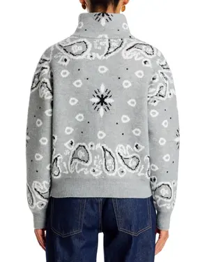 Line & Dot Rio Paisley Print Zip Sweater