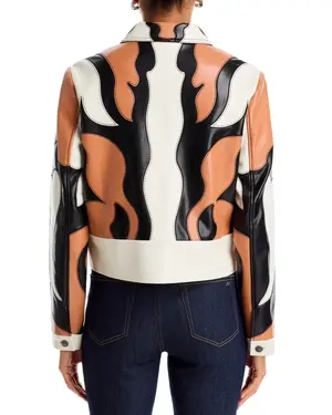 Cinq À Sept Mackie Cropped Colorblocked Jacket