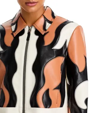 Cinq À Sept Mackie Cropped Colorblocked Jacket
