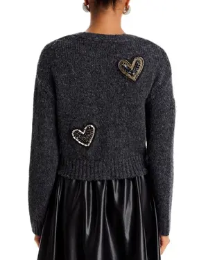 Cinq À Sept Emily Wool Blend Embellished Cropped Cardigan