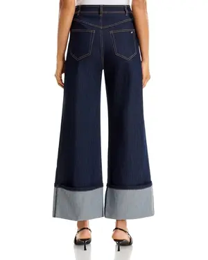 Cinq À Sept Cuffed Betsy High Rise Wide Leg Jeans