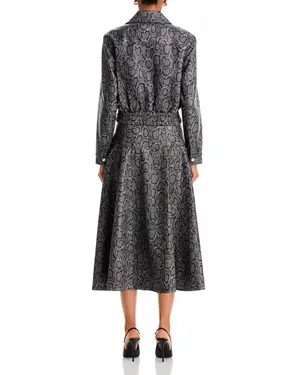 Cinq À Sept Veena Snake Print Midi Skirt