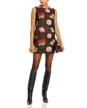 Essentiel Antwerp Knit Floral Jacquard Shift Dress