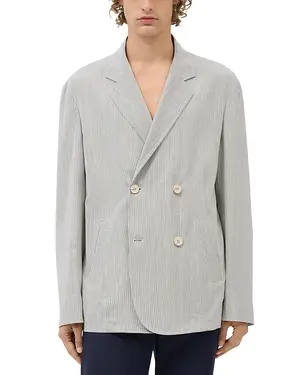 Emporio Armani Striped Stretch Wool Regular Fit Blazer