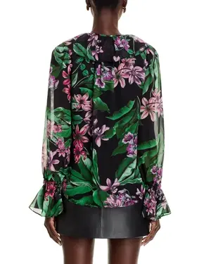Kobi Halperin Hadley Floral Print Ruffle Blouse