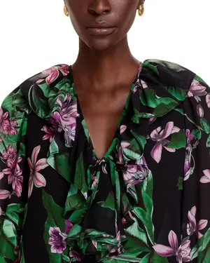 Kobi Halperin Hadley Floral Print Ruffle Blouse