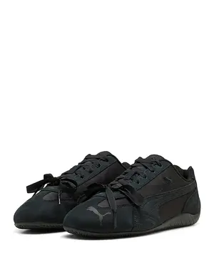 PUMA Speedcat Etoile Leather Embroidered Low Top Sneakers - Black