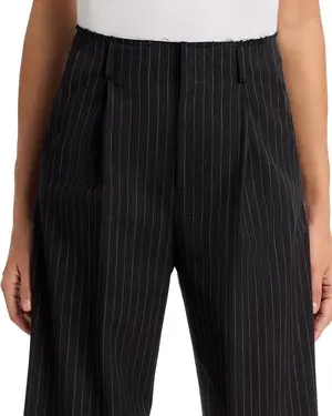 MAISON MARGIELA Pinstripe Canvas Wide Leg Pants