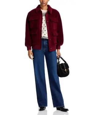 The Great. The Patch Pocket Plush Teddy Fleece Jacket