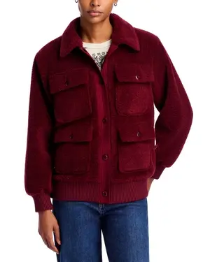 The Great. The Patch Pocket Plush Teddy Fleece Jacket