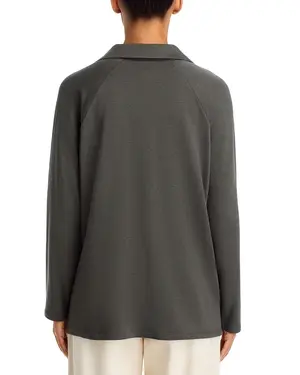 Eileen Fisher Brushed Terry Raglan Henley Tunic