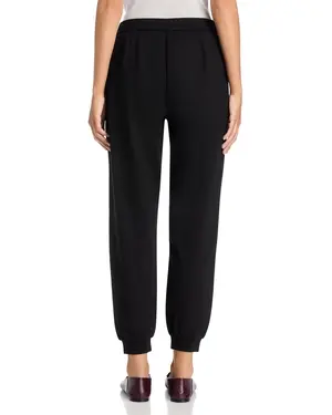 Eileen Fisher Lightweight Ponte Ankle Jogger Pants - Black