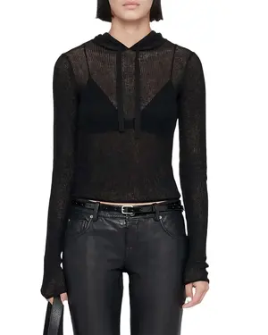 ALLSAINTS Pike Sheer Knit Hoodie