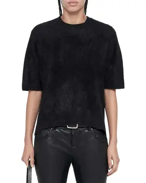 ALLSAINTS Ada Brushed Cashmere Tee - Black