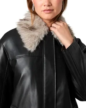 French Connection Dessa Faux Leather Coat